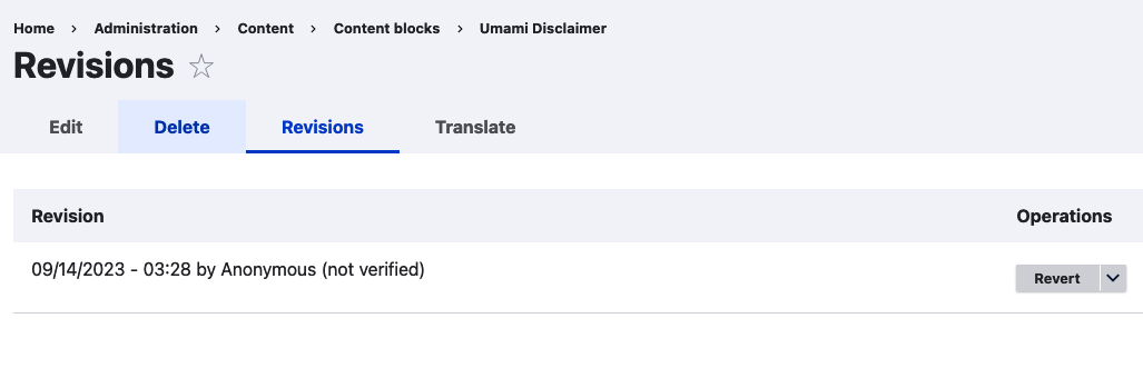 Default (current) revision can be hidden in generic revision ui [#3387191] | Drupal.org